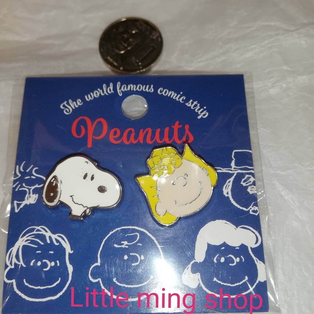 Original Peanuts Snoopy & Sally 70th Anniversary Brooches PIN Set-B ...