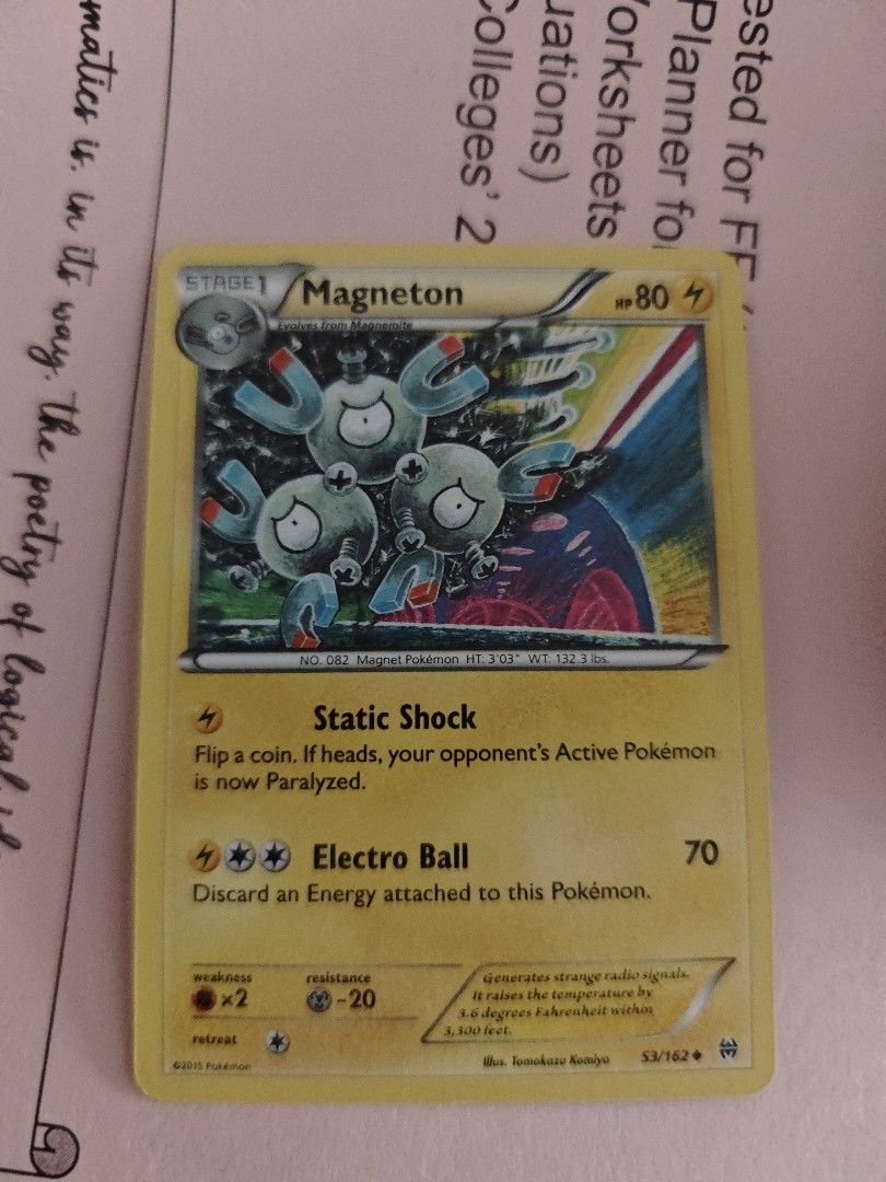Pokemon Magneton Card 52/162, Hobbies & Toys, Toys & Games on Carousell