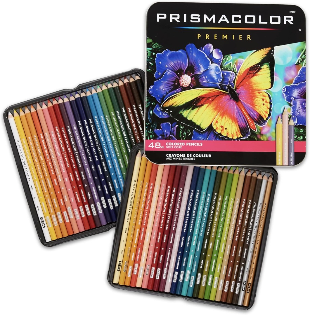 Prismacolor Premier Colored Pencils Soft Core - Tin Case of 48 Colour ...