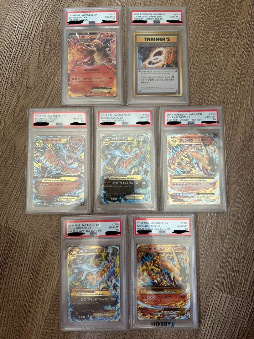 psa10 噴火龍 進化鏈 mega xy x噴 y噴 UR RR charizard pokemon ptcg pcg, 興趣及遊戲, 玩具 & 遊戲類 - Carousell