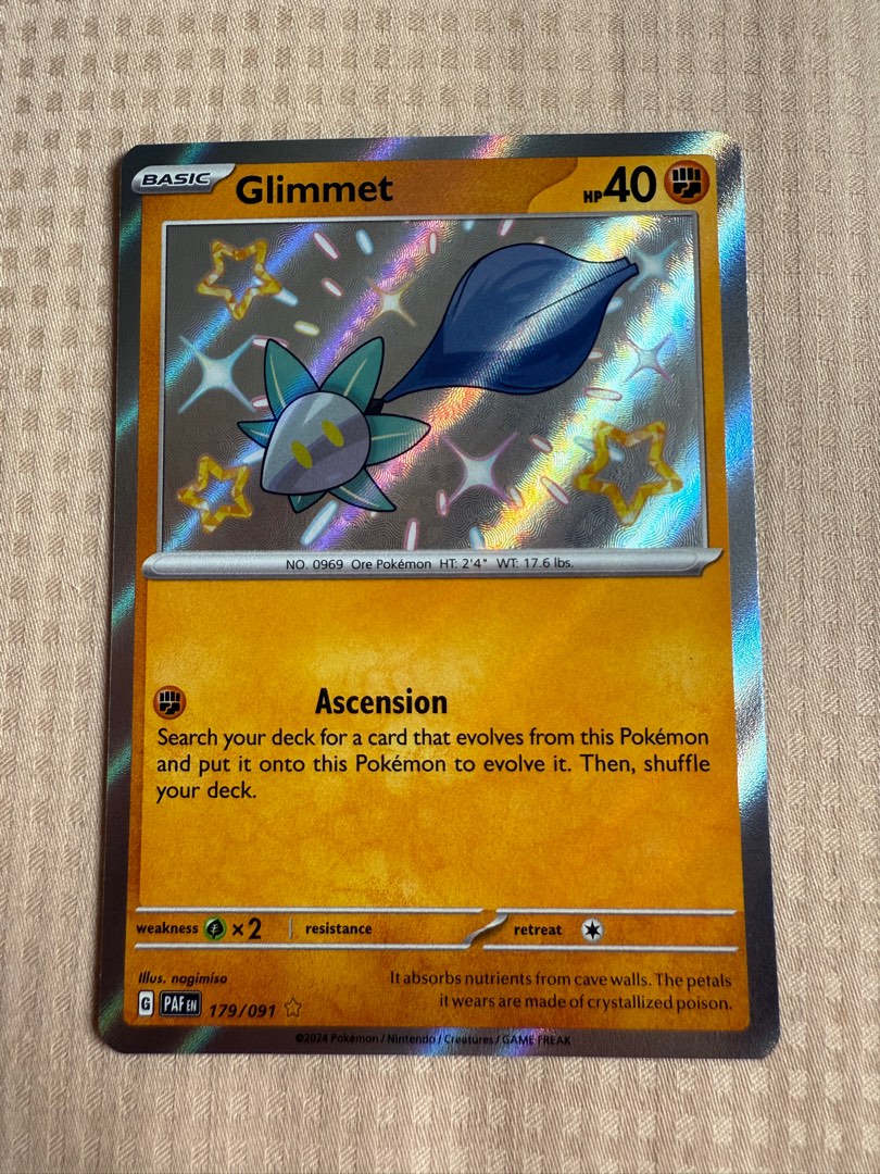 Shiny Glimmet Paldean Fates PAF 179/091 Baby Shiny Pokemon Card TCG ...