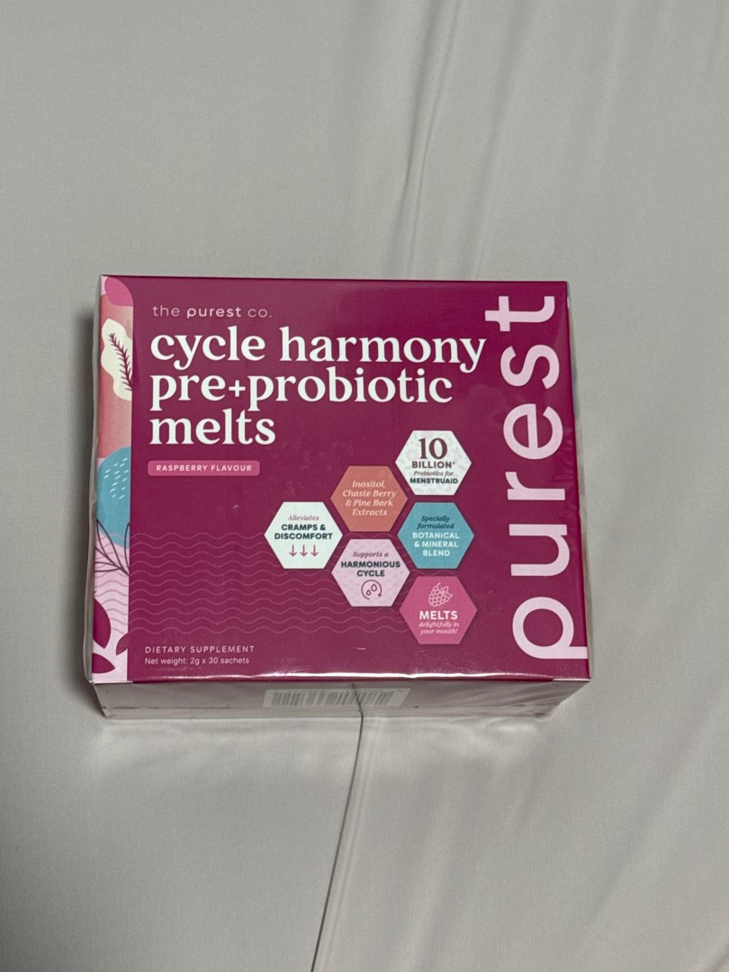 The Purest Co. Cycle Harmony Pre+Probiotic Melts, Health & Nutrition ...