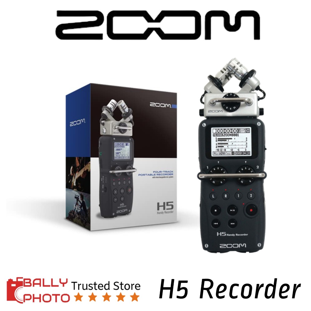 Zoom H5 4-Input / 4-Track Portable Handy Recorder with Interchangeable ...