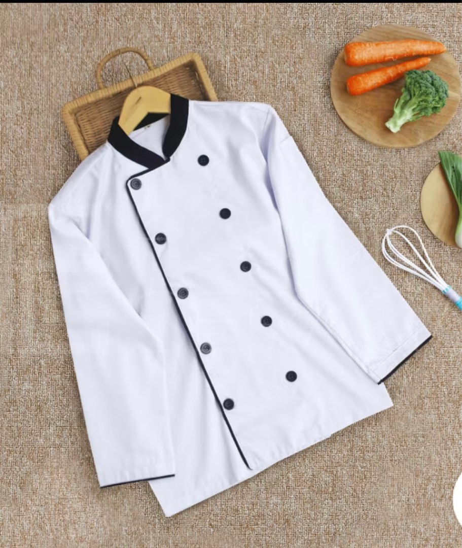 LIKE NEW Baju koki/cosplay chef no minus, Fesyen Pria, Pakaian , Atasan ...