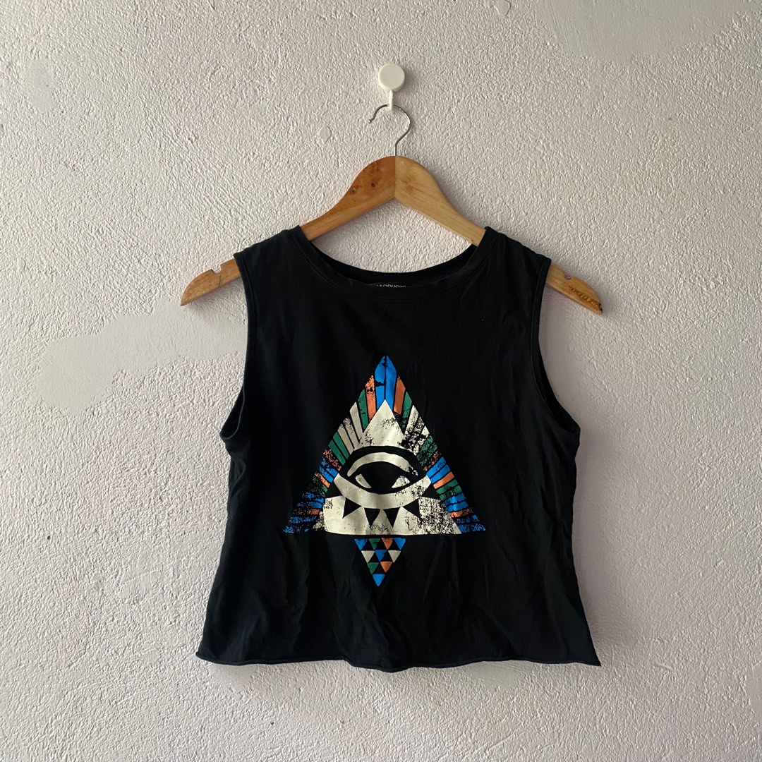 Black Sando Crop Top, Women's Fashion, Tops, Sleeveless on Carousell