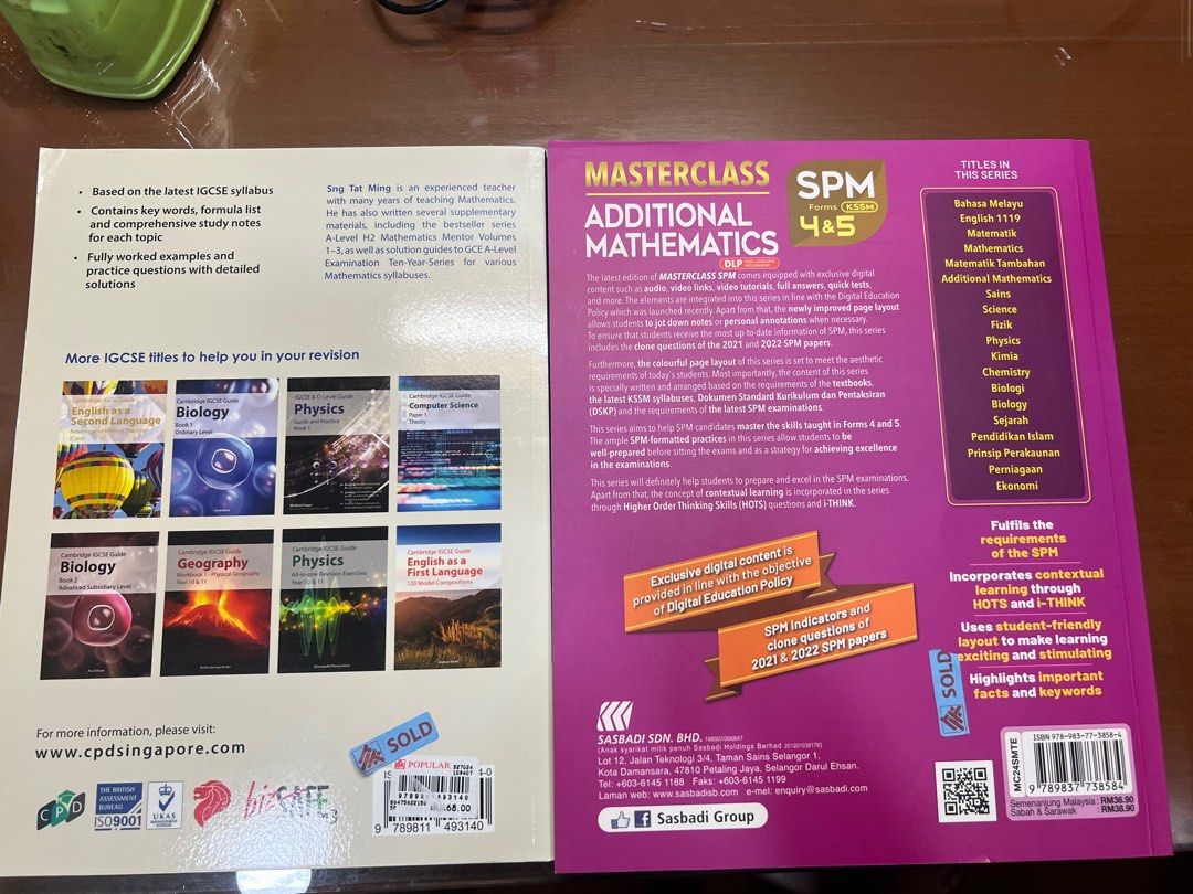 Cambridge IGCSE A maths and SPM maths, Hobbies & Toys, Books ...