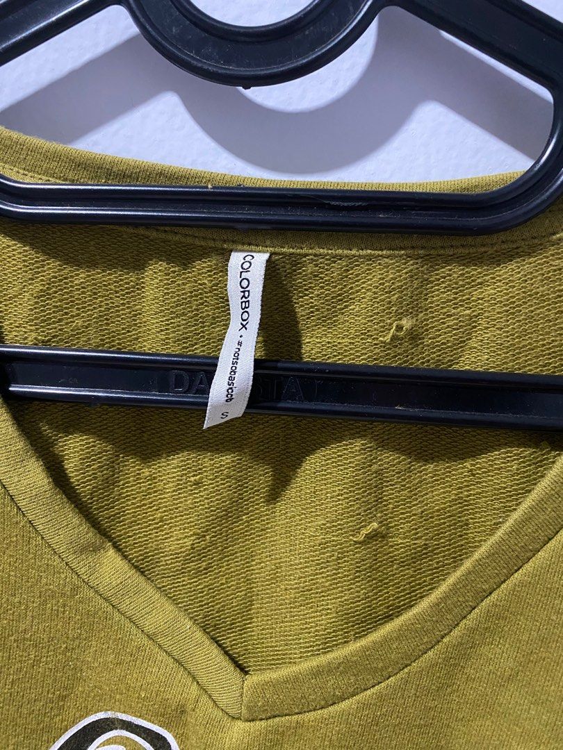 Colorbox Crop Top Green, Fesyen Wanita, Pakaian Wanita, Atasan di Carousell