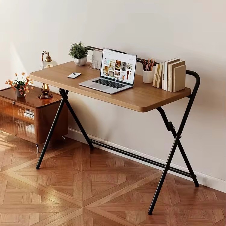 Foldable Study Writing Desk | Minimalist Wood Core Work Desk | Black ...