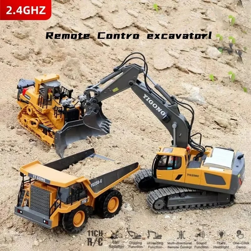 Four-Wheel Drive Remote Control Excavator 4x4 Alloy Dump Truck ...