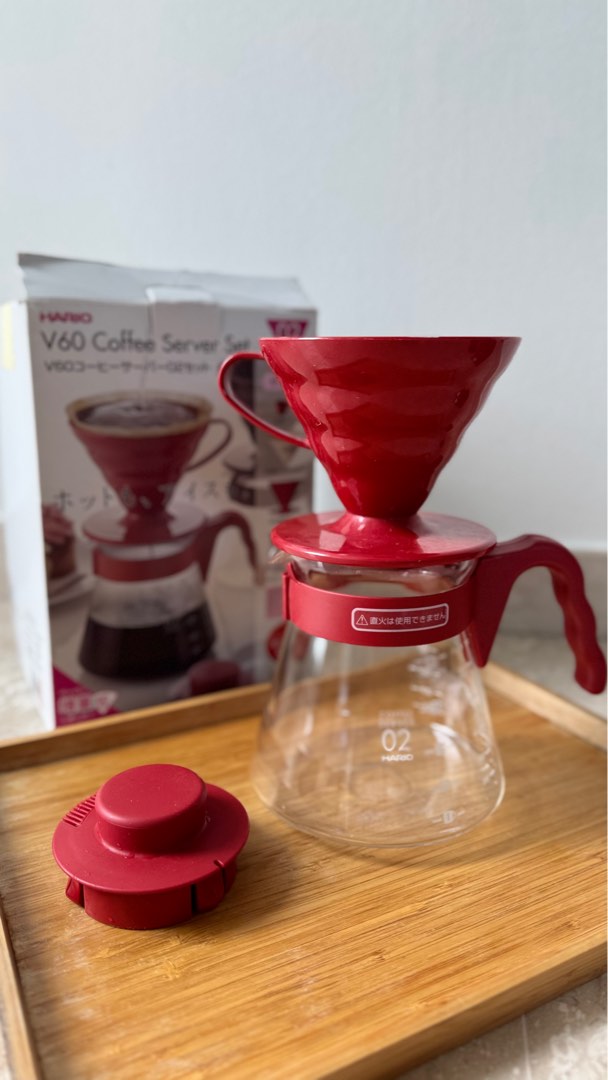 Hario V60 Coffee Server Set 02 - Red, TV & Home Appliances, Kitchen ...
