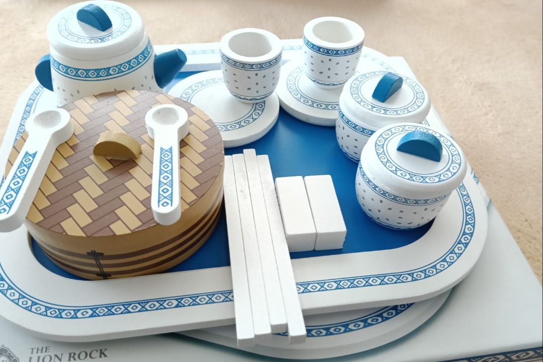 Lion Rock Press "Yum Cha" Wooden Tea Set - Hong Kong Inspired Pretend ...