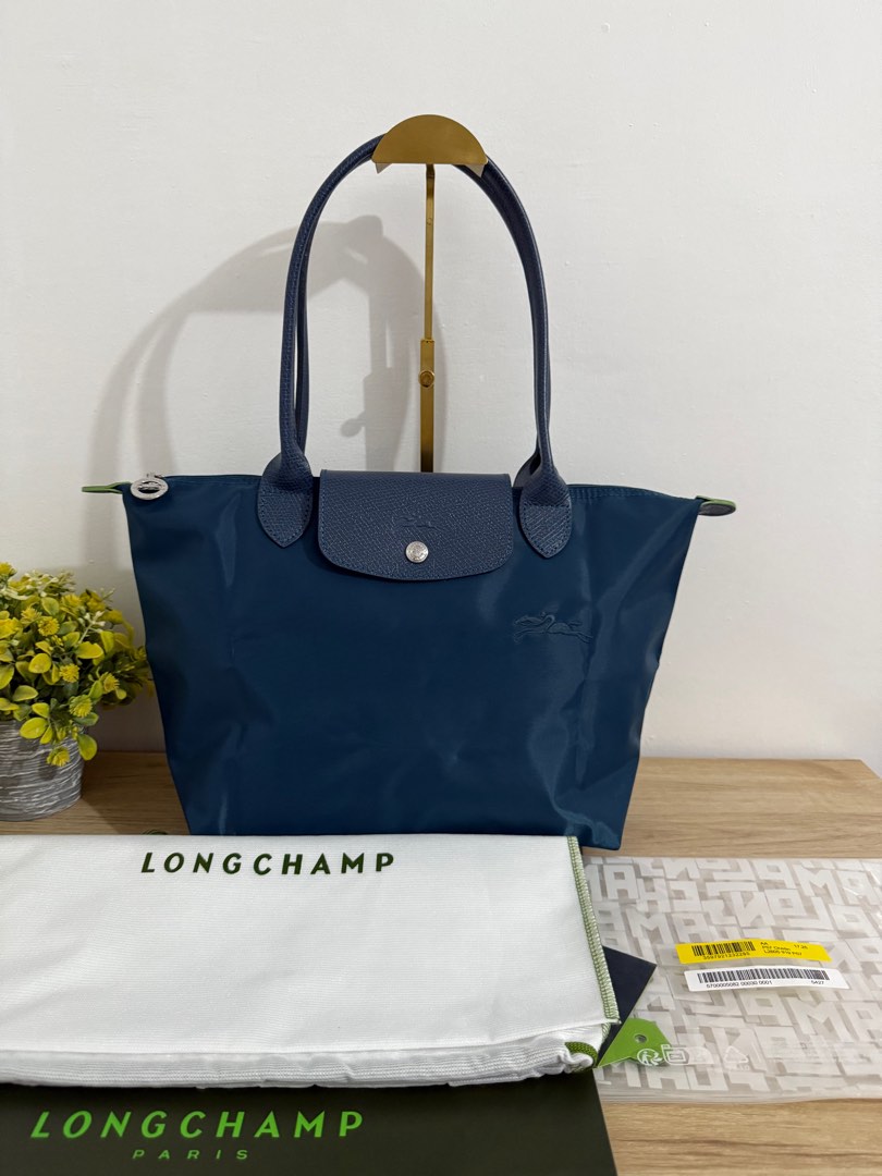 Longchamp club green series medium long handle ocean blue, Luxury, Bags ...