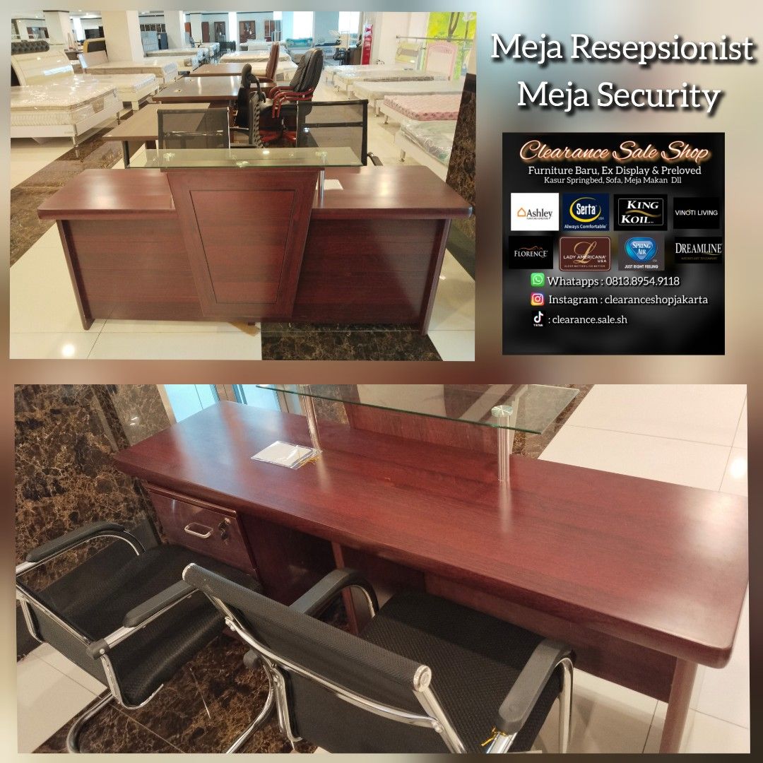 Meja Resepsionis Reseptionis table, Perabotan Rumah di Carousell
