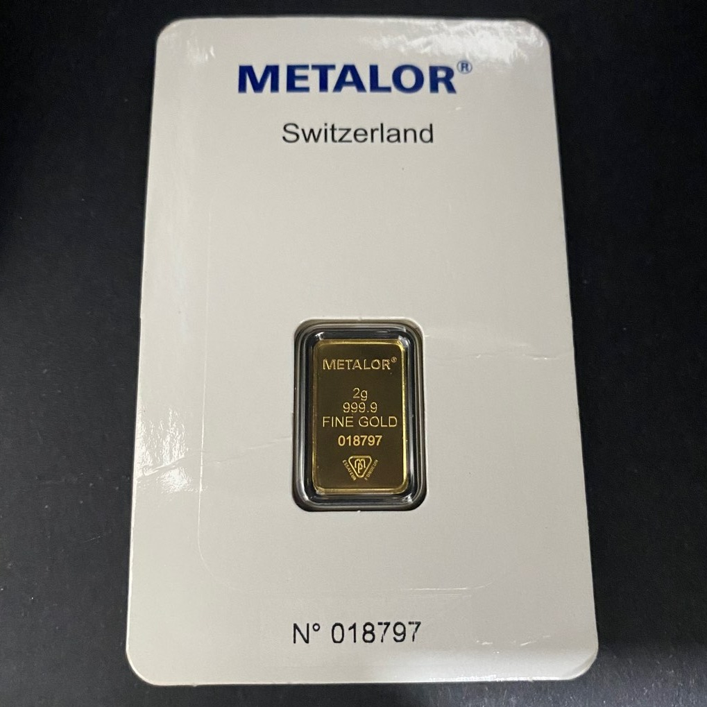 Metalor 2 grams Minted Gold Bar, Hobbies & Toys, Memorabilia ...