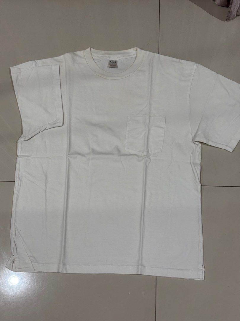 ODS Tee Kaos Polos Baju Oblong Putuh Oversized Fit, Fesyen Pria ...