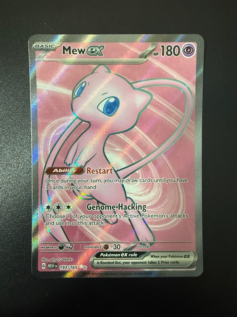Pokemon TCG Mew ex - 193/165 - Full Art Secret Rare Scarlet & Violet ...