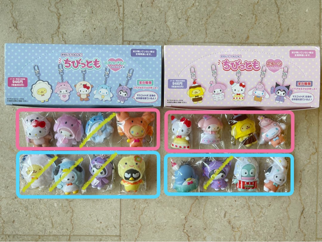 *READY STOCK* Sanrio Aquarium & Desserts Chibittomo Blindbox Keychain ...