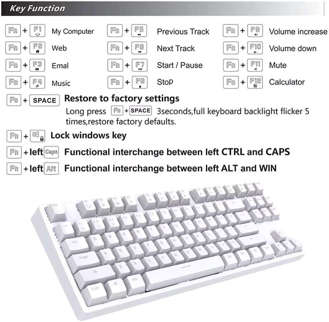 Royal Kludge RK987 Mechanical Keyboard, Computers & Tech, Parts ...