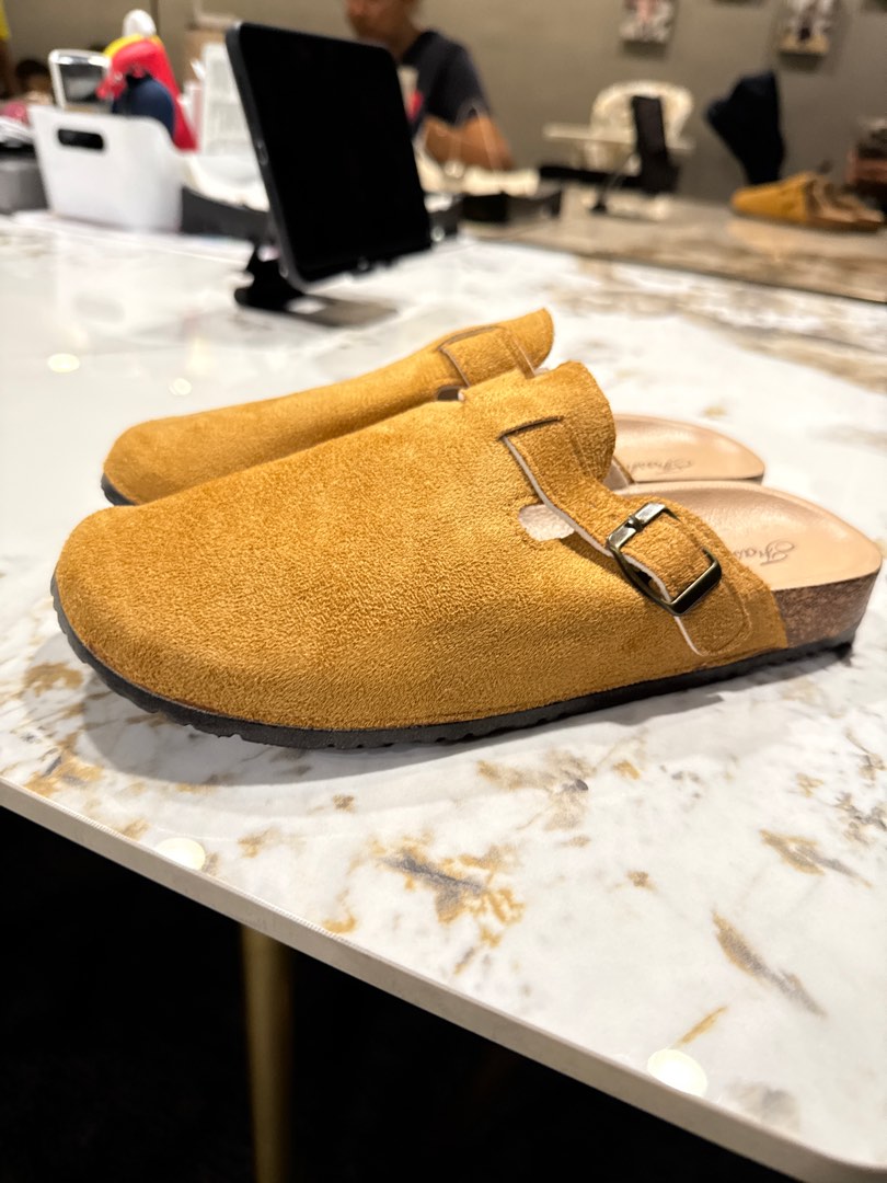 Suede Clogs - Mustard Yellow, Women's Fashion, Footwear, Sandals on ...