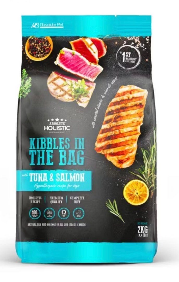 10kg Absolute Holistic Kibbles - Tuna & Salmon, Pet Supplies, Pet Food ...
