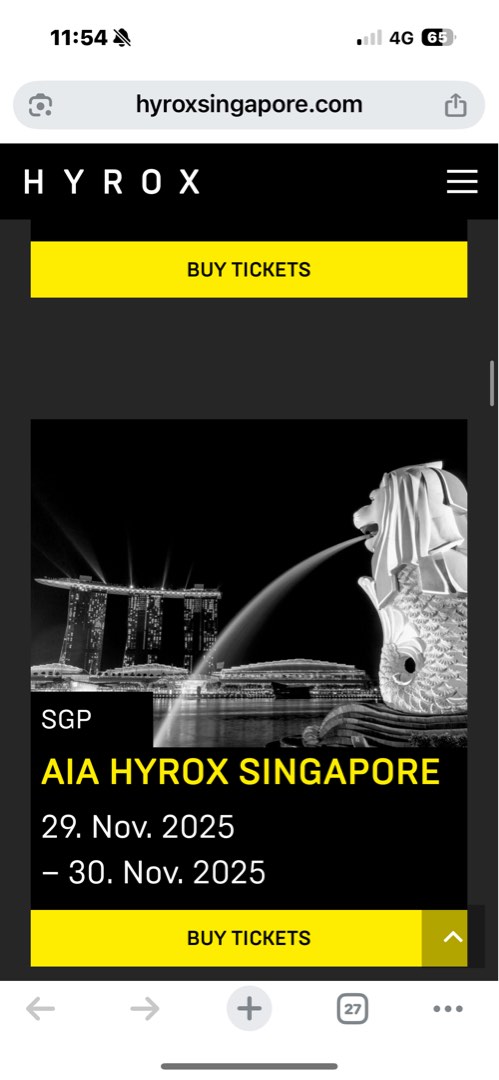 AIA Hyrox Singapore 2025 Tickets, Tickets & Vouchers, Event Tickets on ...