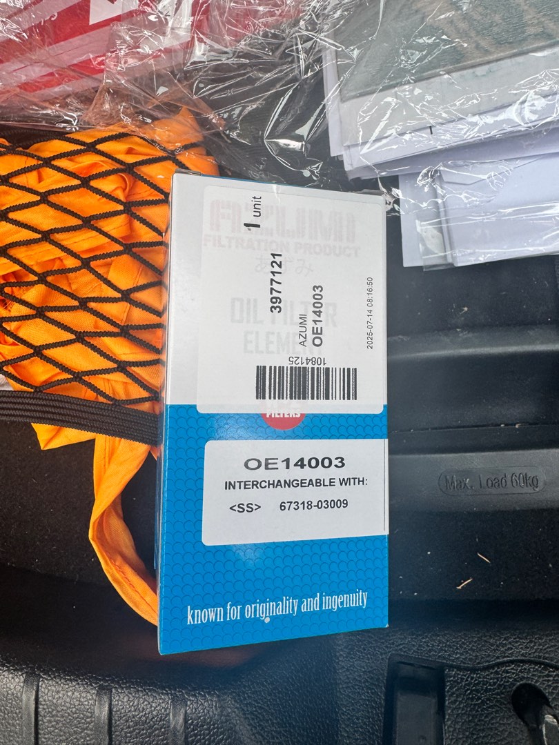 Azumi OE14003 Oil Filter Element, Car Accessories, Accessories on Carousell