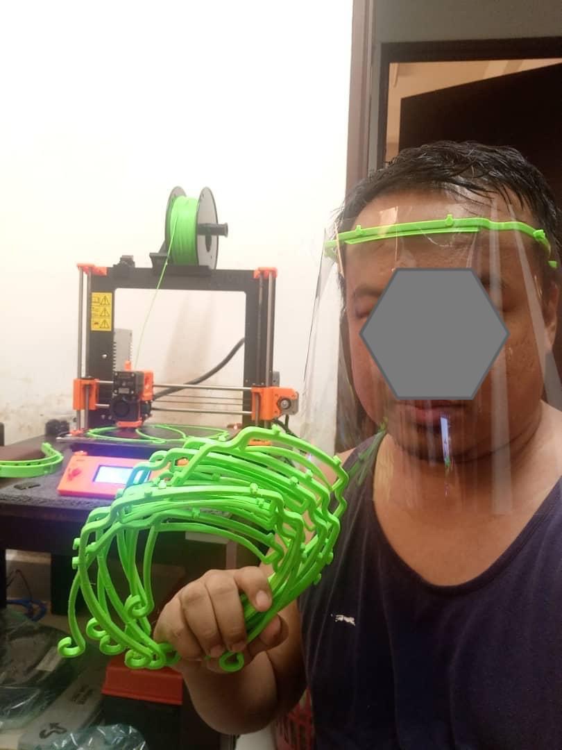 Brand New 3D Printed Face Shield Frames (PLA), Health & Nutrition, Face ...