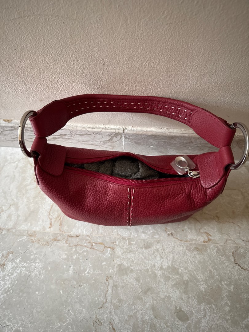 Braun Buffel Red Leather Handbag, Women's Fashion, Bags & Wallets ...