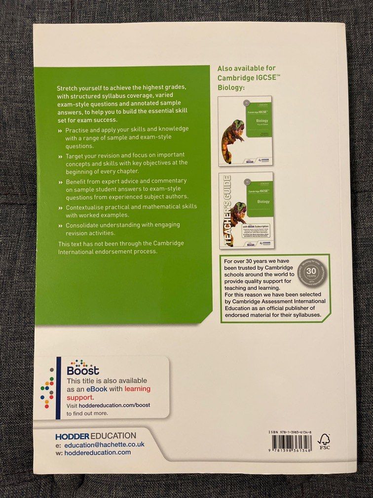 Cambridge IGCSE Biology Study and Revision Guide, Hobbies & Toys, Books ...