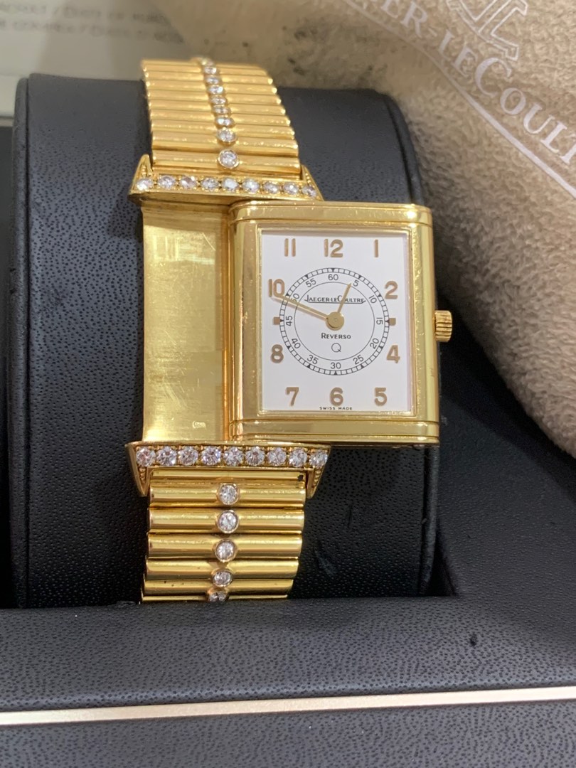 Factory Diamonds Jaeger LeCoultre (JLC) Ladies Reverso 18K Full Set ...