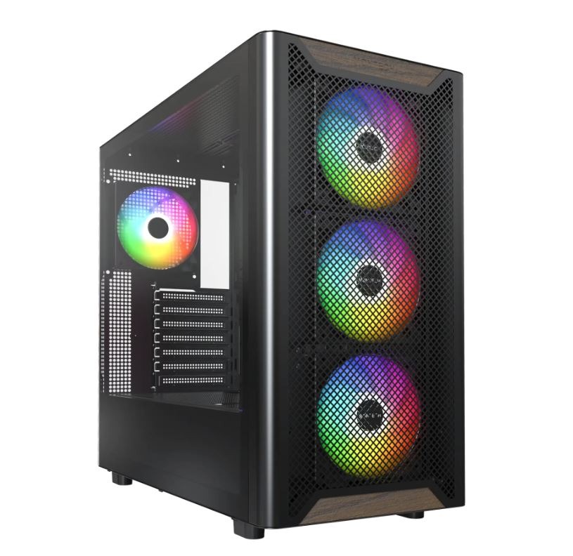 Montech XR Wood ATX 4xARGB TG Case BLACK/WHITE, Computers & Tech ...