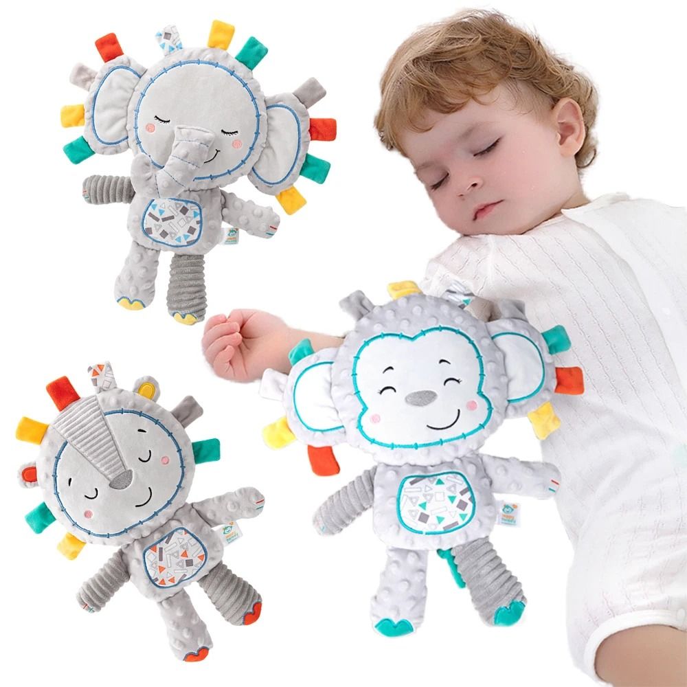 NEW Lovey Elephant Plush Bell Rattles Toy Baby Tags Stuffed Animal Soft ...