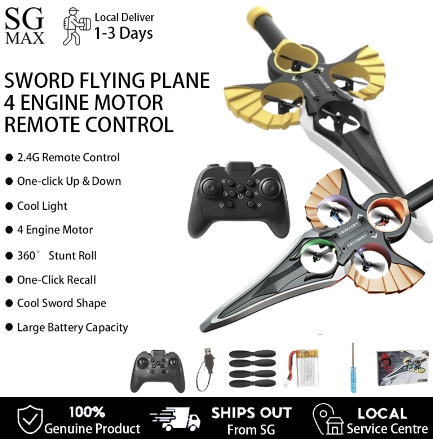 Remote Control Flying Sword Toy | Aircraft Foam Toys | Light One-click ...