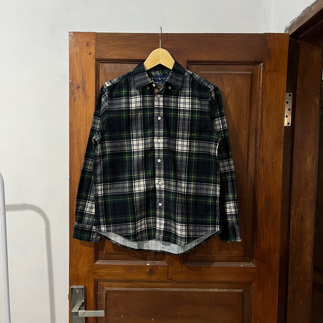 [S-M] Polo Ralph Lauren ‘Barcode’ Corduroy Tartan Shirt - Dominant ...