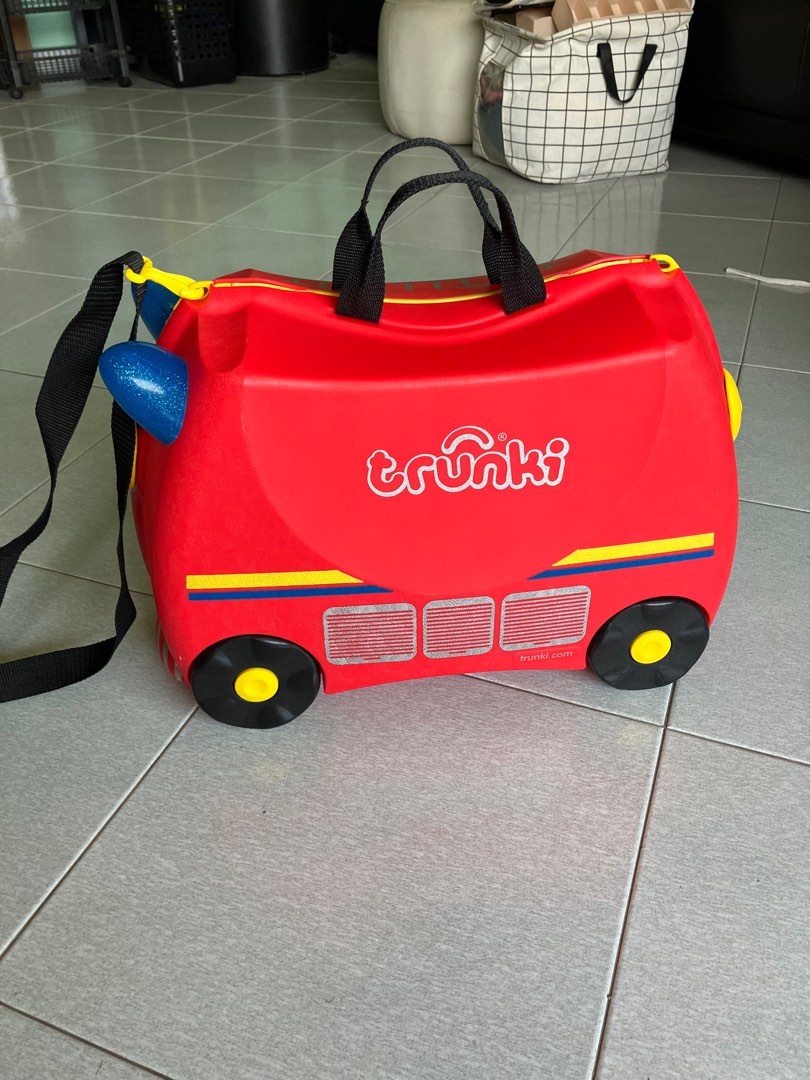 Trunki Ride-on Suitcase - Fire Engine Red, Babies & Kids, Going Out ...