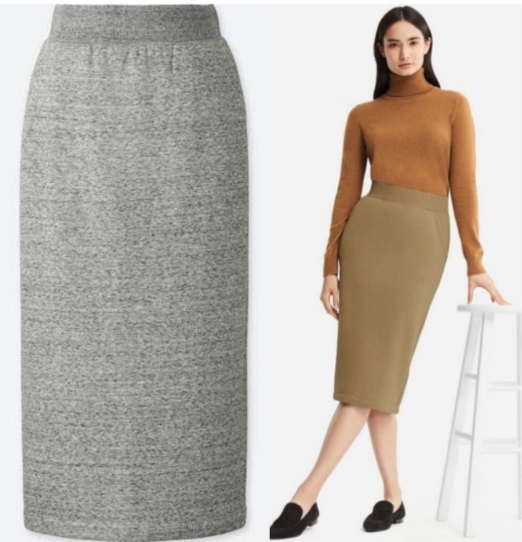 Uniqlo Pipe Line Sweat Skirt in Gray, Women's Fashion, Bottoms, Skirts ...