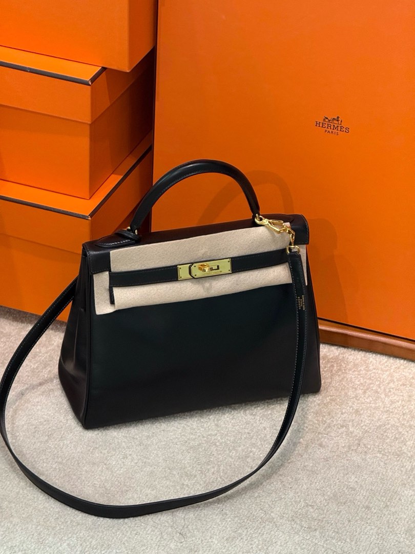 Vintage Hermes Kelly 28 Box Leather, Luxury, Bags & Wallets on Carousell