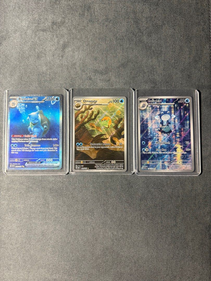 151 Blastoise ex SIR 200, Omanyte IR 180 and Poliwhirl IR 176, Hobbies ...