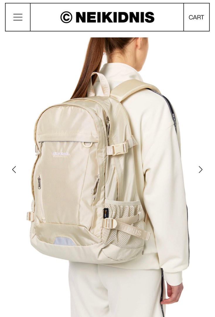 韓國 NEIKIDNIS 背囊 Alpha Air Backpack / Light Beige 淺金, 女裝, 手袋及銀包, 背囊 ...