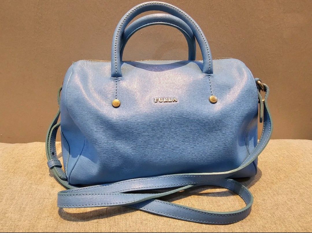 Authentic Furla Light Blue Duffel Bag, Women's Fashion, Bags & Wallets ...