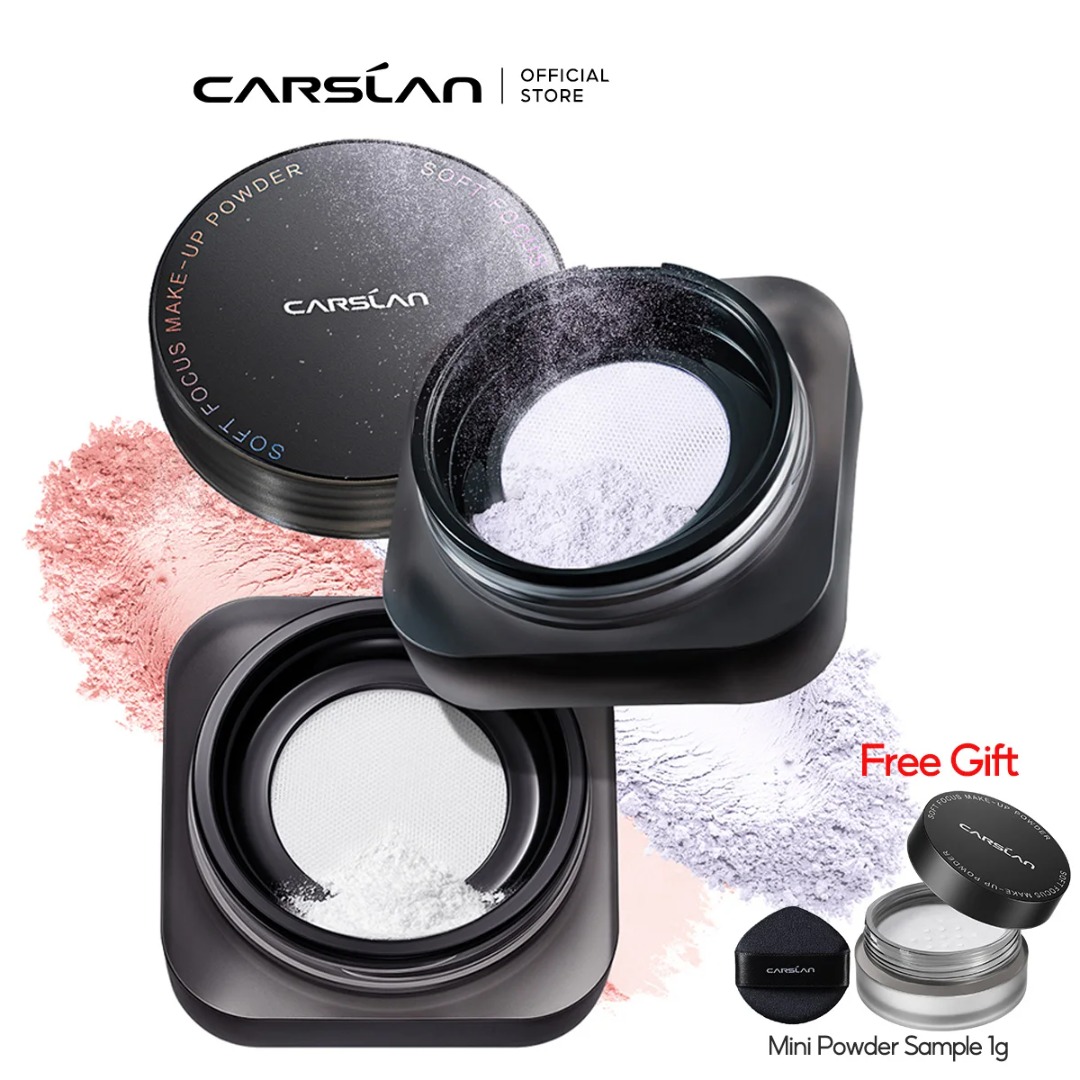 CARSLAN Black Magnetic Translucent Loose Setting Powder Makeup Waterproof Long Lasting Matte Oil ...