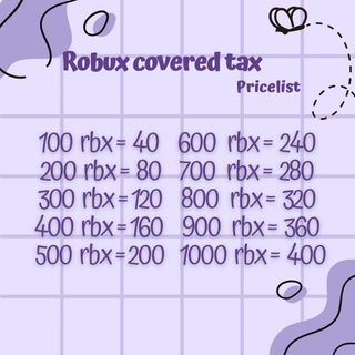 Discounted Robux via Gamepass/Clothing: Coved Tax and Non-Covered Tax, Video Gaming, Gaming ...