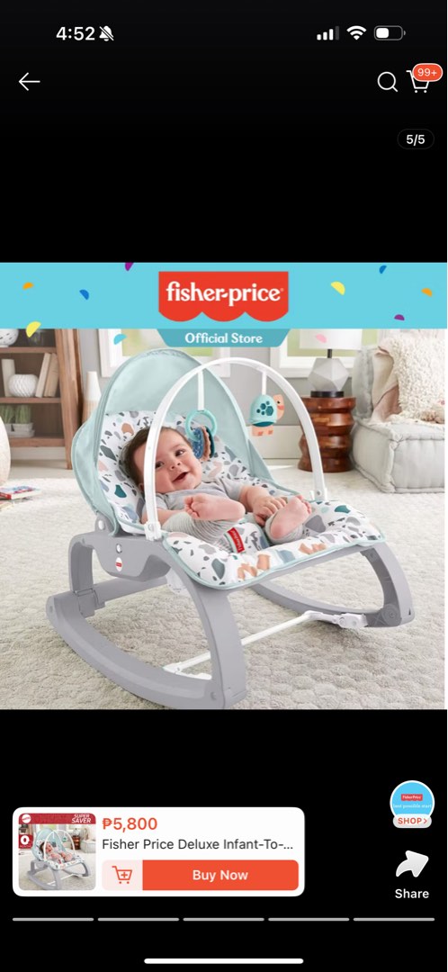 Fisher Price Deluxe Infant-To-Toddler Baby Rocker Seat - Pacific Pebble Rocking Chair For Baby ...