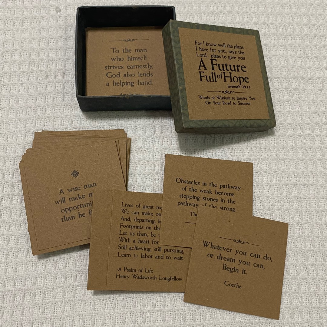 Inspirational Quotes in a Box Office Display Table Design, Hobbies ...