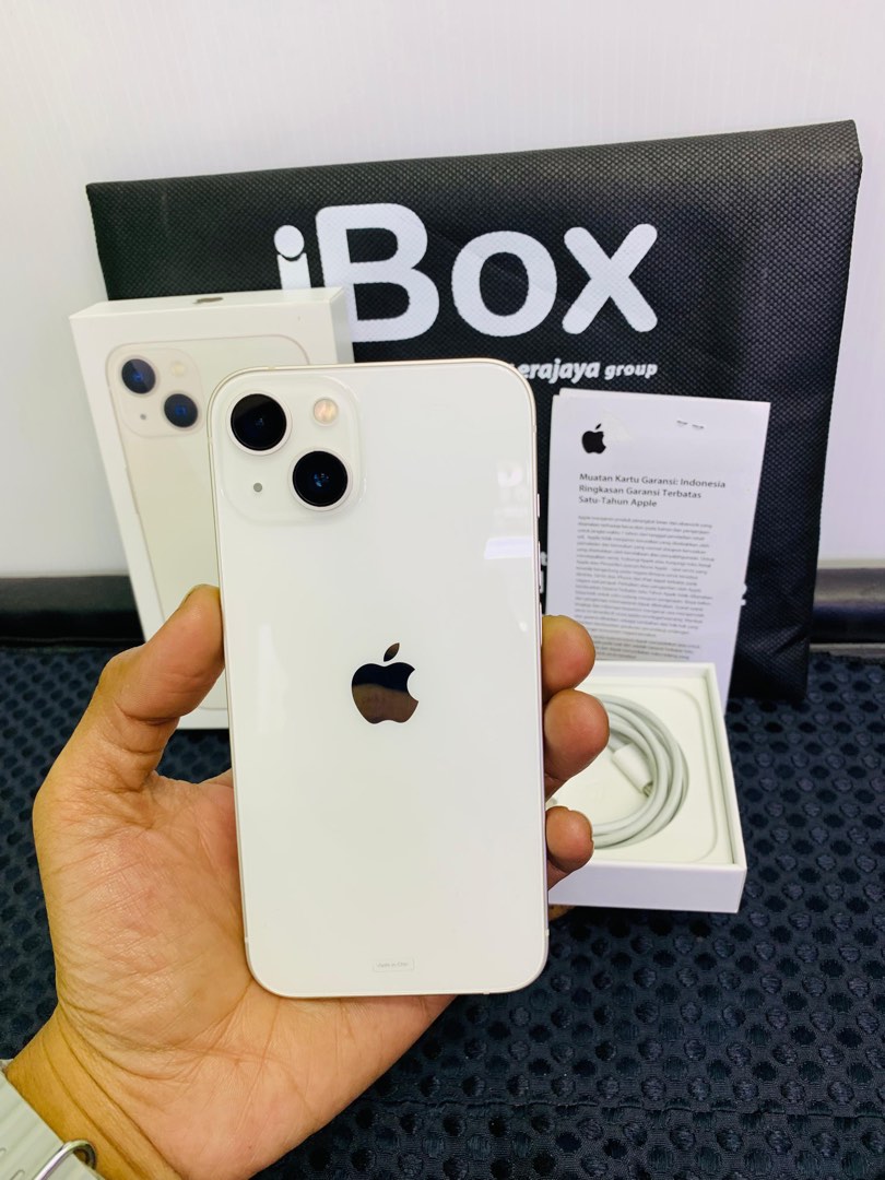 Iphone 13 128gb starlight second ex ibox bh 98% garansi on, Telepon ...