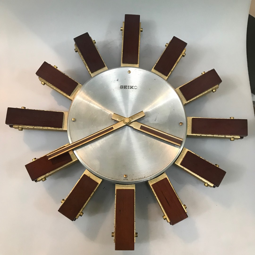 Jam Dinding Vintage Seiko 1970's Sunburst wall clock. stunning, keeps ...