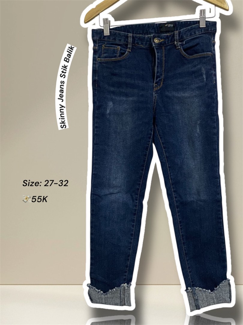 Jeans Stik Balik, Fesyen Wanita, Pakaian Wanita, Lainnya di Carousell