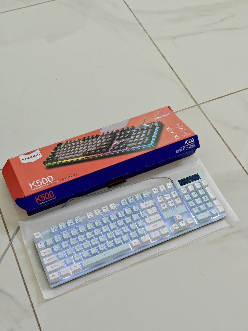 K500 Luminous Backlit Mechanical Gaming Keyboard RGB Light Suspended ...