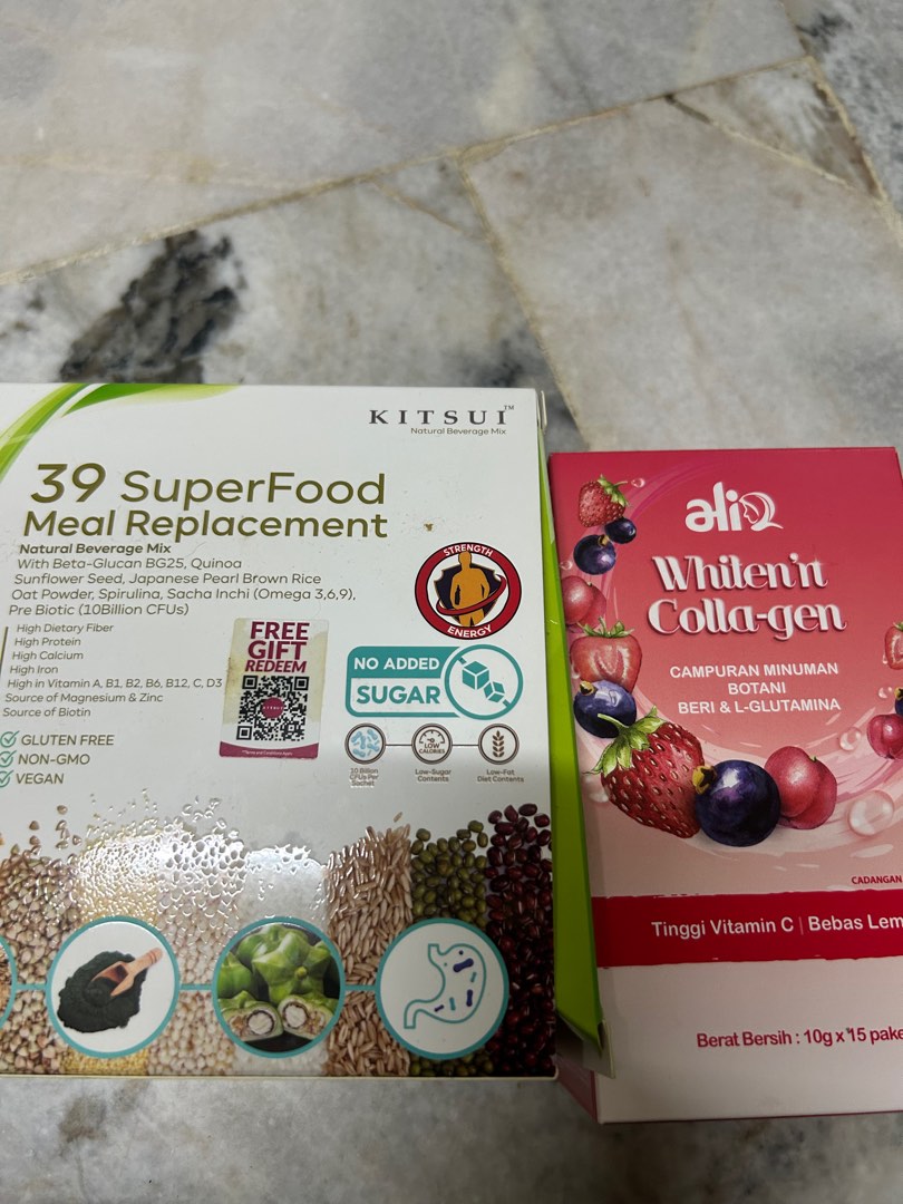 Kitsui Food Meal Replacement + Alia Whitenin Collagen, Food & Drinks ...