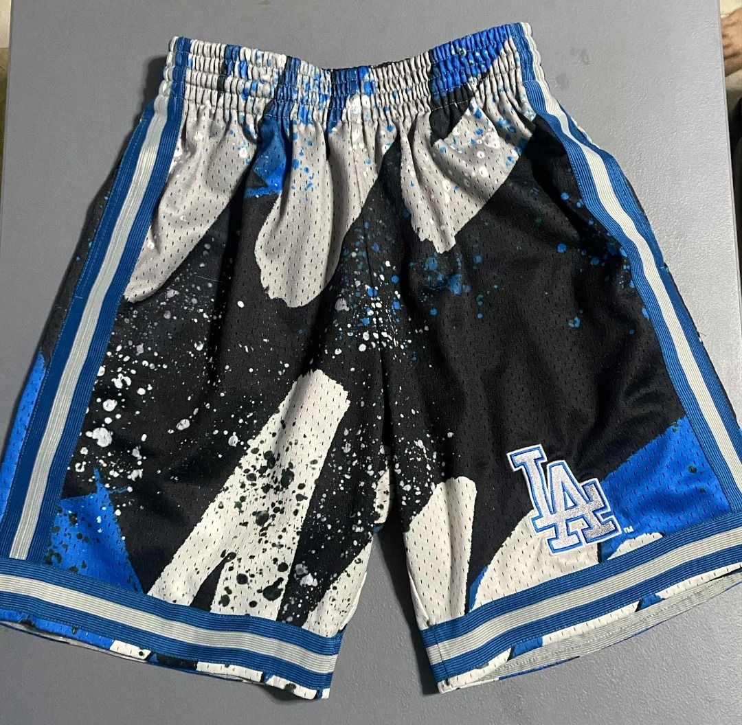 Mitchell and Ness Los Angeles Dodgers Mens Blue Hyper Hoops Shorts ...